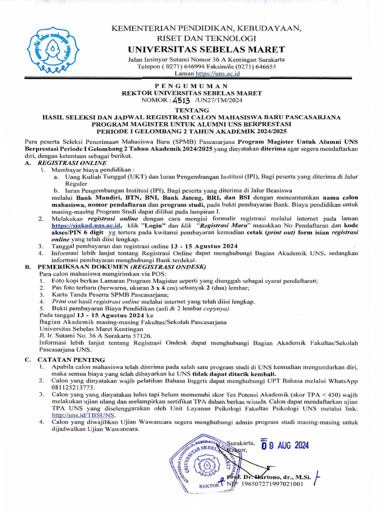 Kons.4513.s2 Beasiswa UNS | PDF