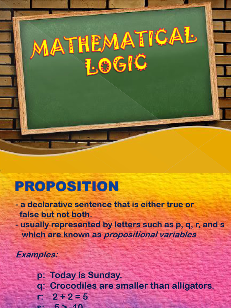 Notes 5 Mathematical Logic - Part I | PDF