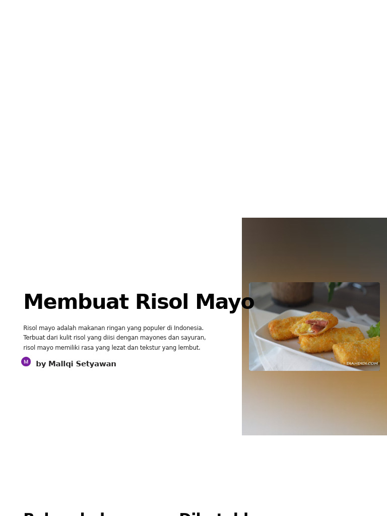 Membuat Risol Mayo | PDF