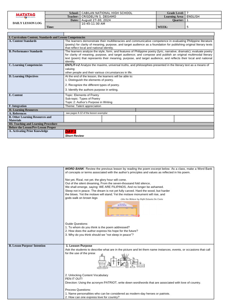 English 7 Q1-W5 | PDF