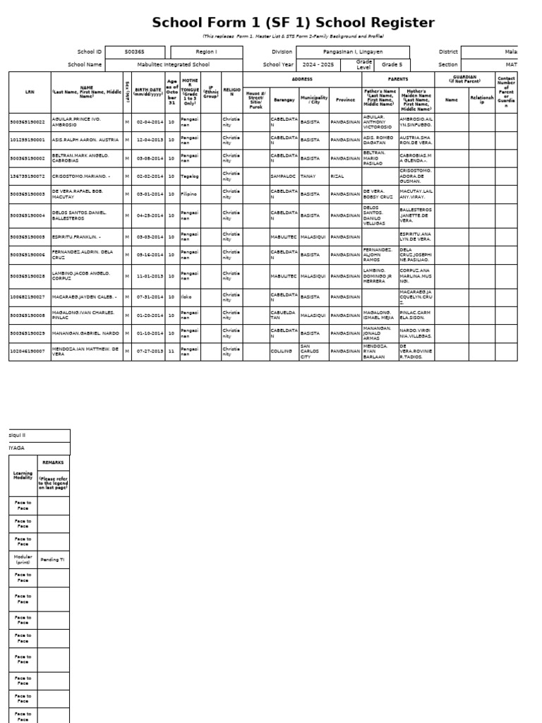 Sf1 - 2024 - Grade 5 - Matiyaga | PDF