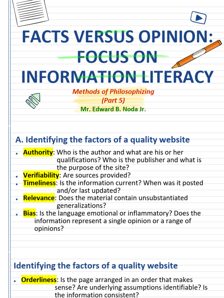 Lesson 8.1 Information Literacy Hand Outs | PDF