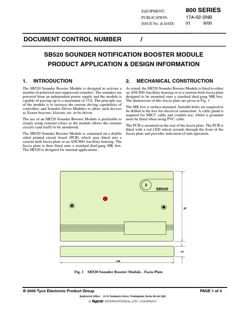 17a02snb - SB520 Sounder Notification Booster Mod | PDF | Relay | Technology & Engineering
