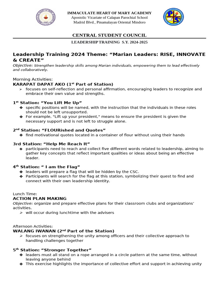 Leadership Training 2024 | PDF