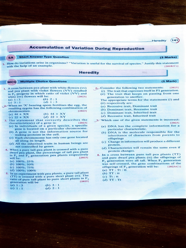 PYQ of CH - Heredity | PDF
