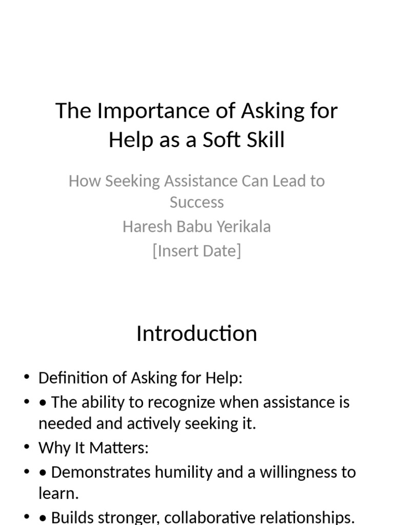 Asking For Help Soft Skill Presentation | PDF