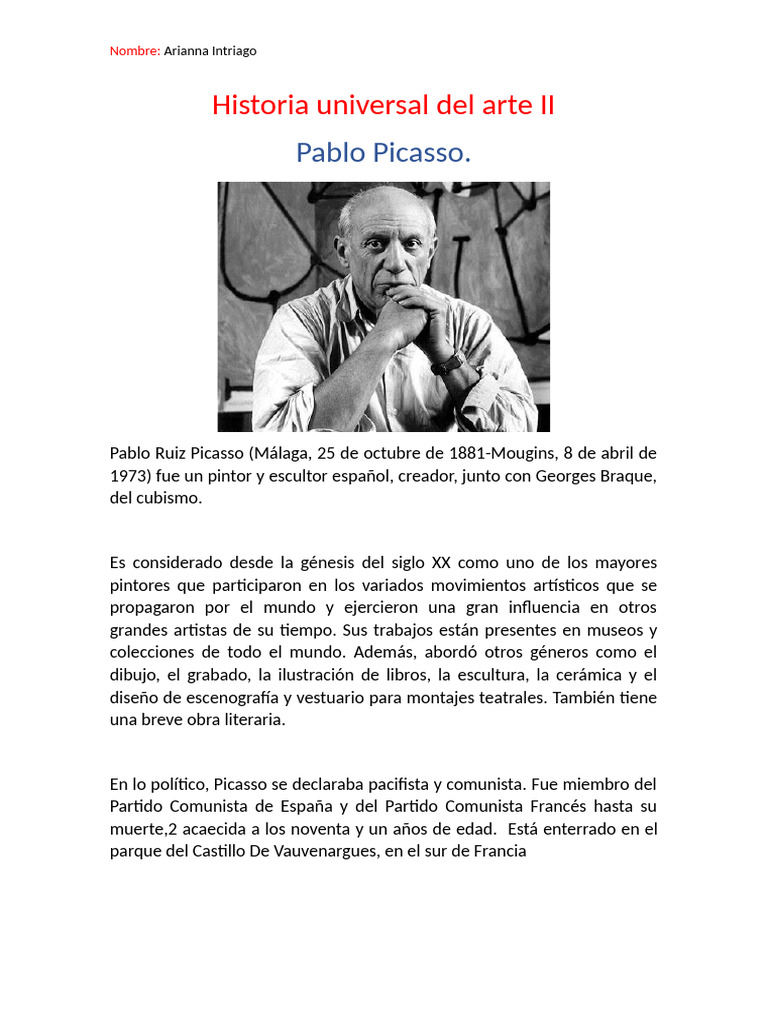 Pablo Picasso | PDF