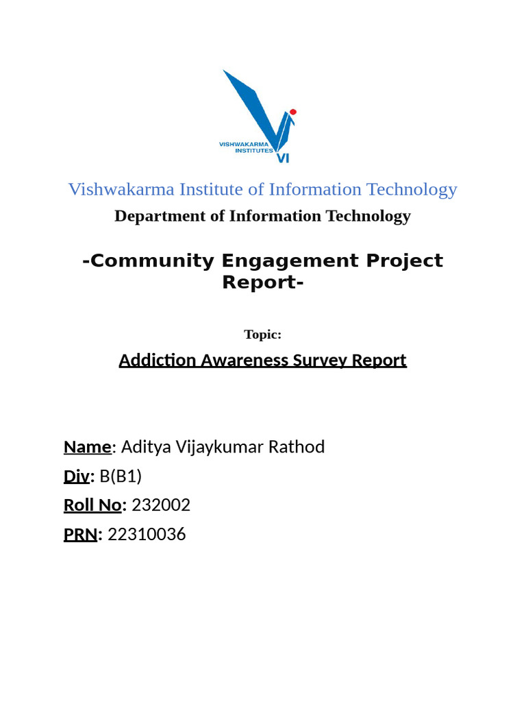 Addiction Awareness Survey Report | PDF