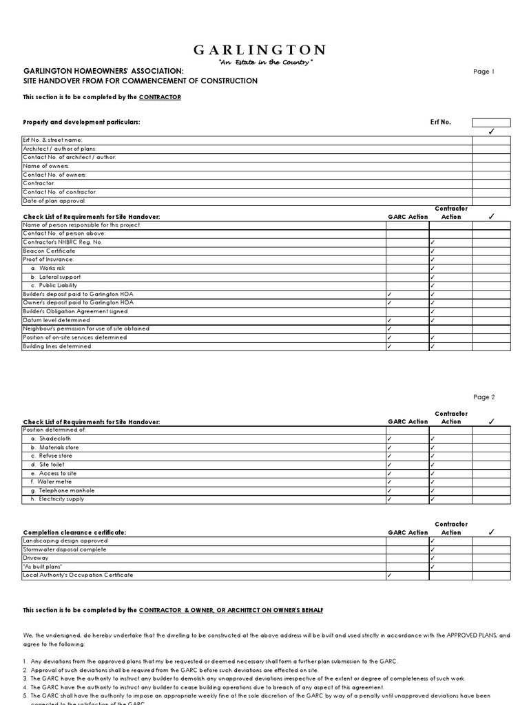 Site Handover | PDF | Architect | Private Law
