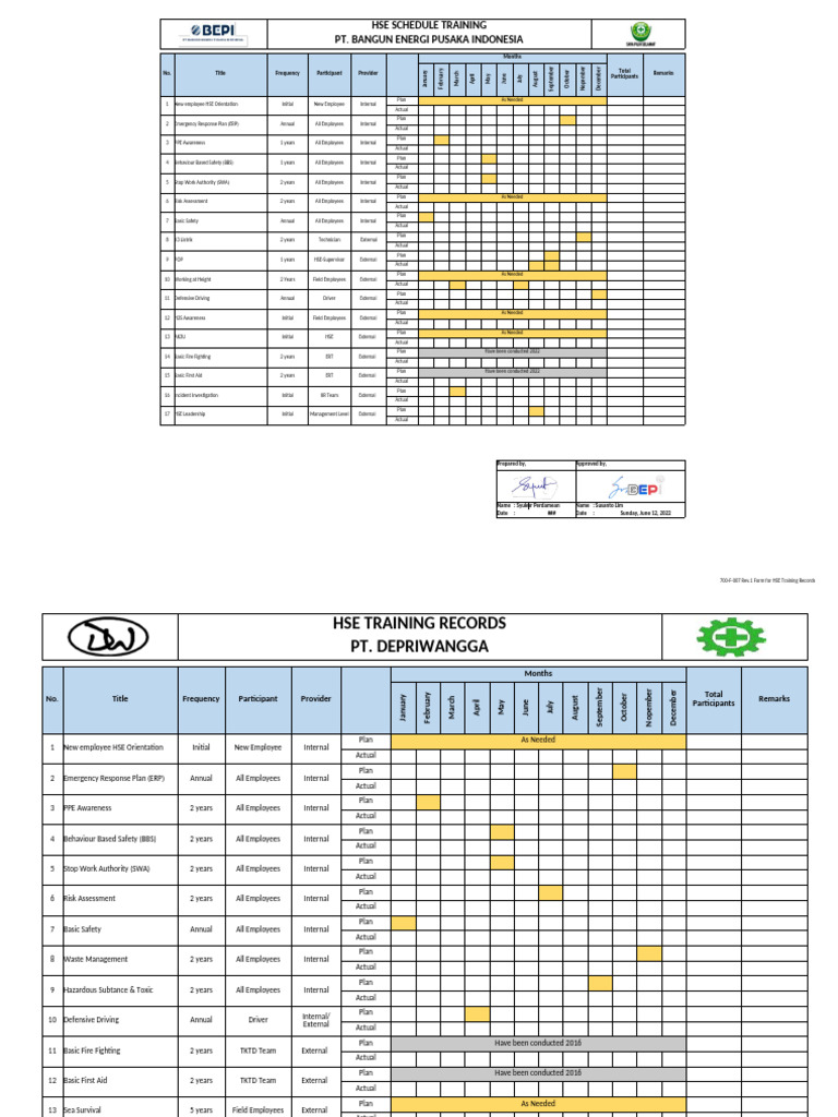 Hse Training Matriks Bepi | PDF