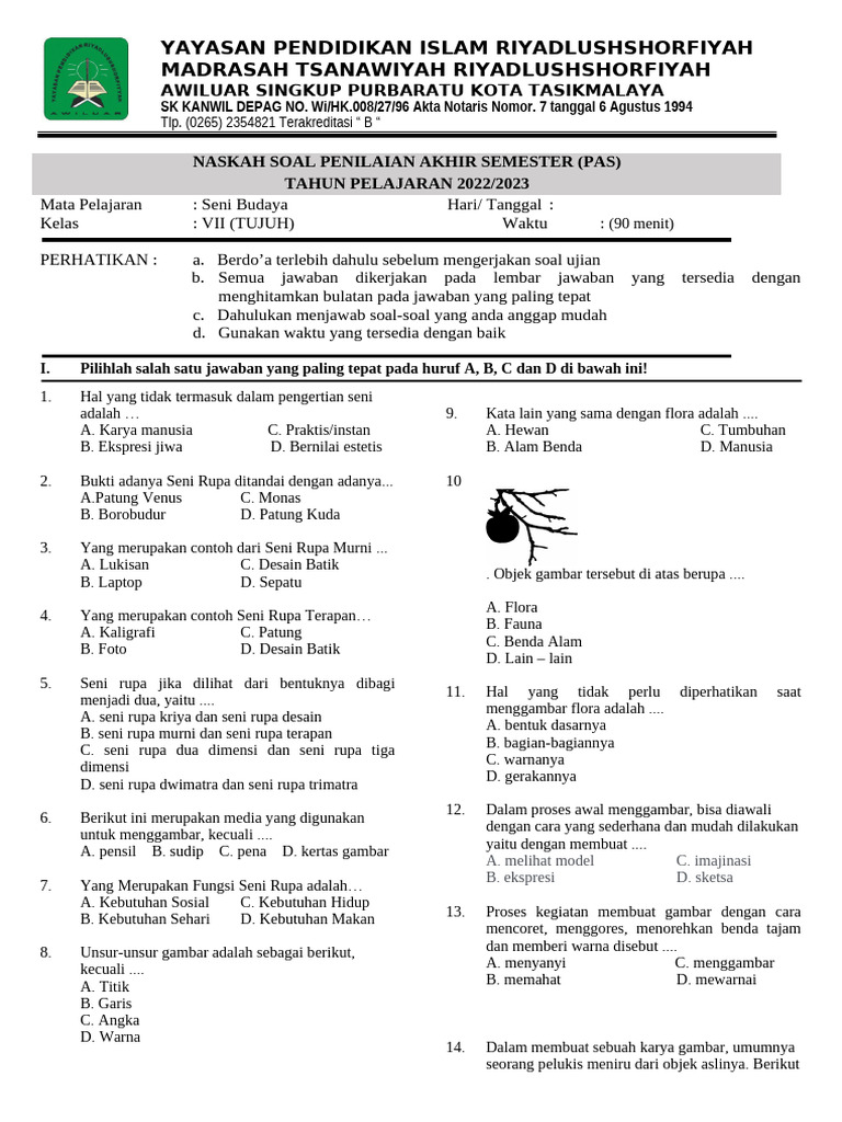 Uas SBK Kelas 7 | PDF