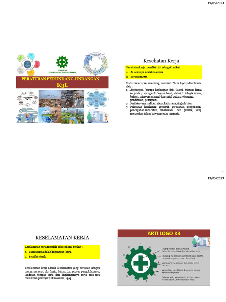 Peraturan Perundang - Undangan K3L - 184ppt - Compiled by Sugiarto | PDF