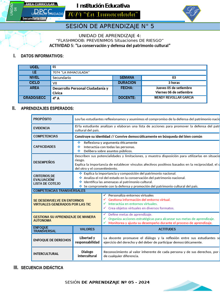 4º DPCC - Ses 5 Uni 4 - Sem 05 | PDF