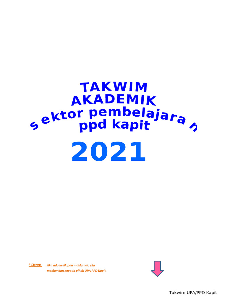Takwim SK Sungai Paku Edit Warna Kuning | PDF