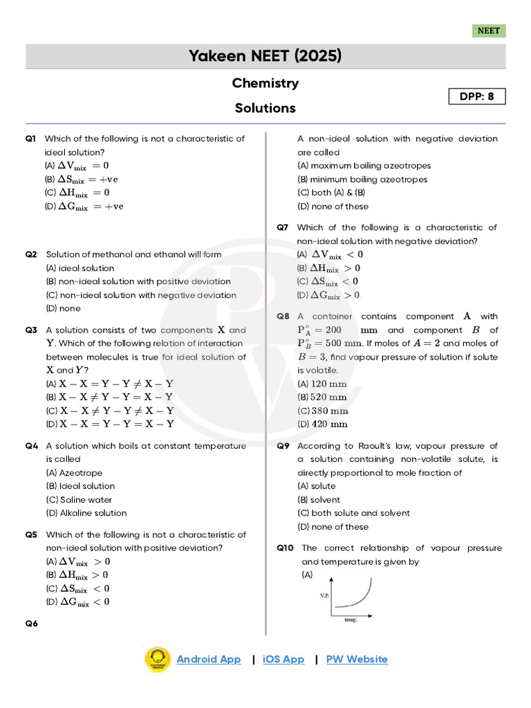By Anand Solution DPP 08 of Lec 10 Yakeen NEET 2025 | PDF