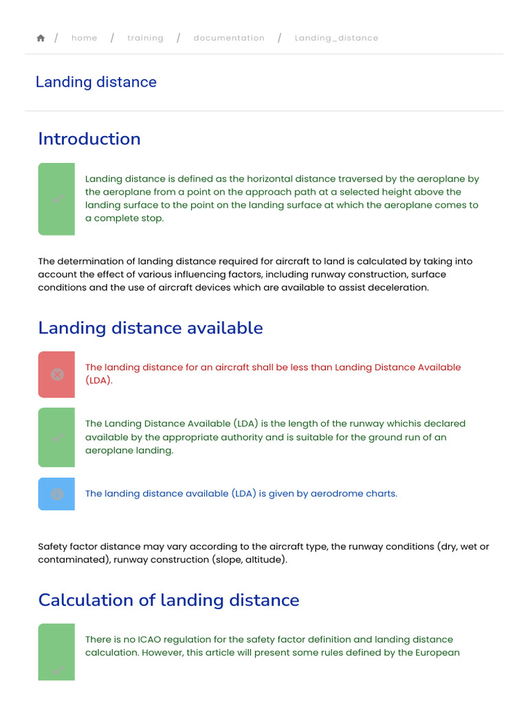 Landing Distance - IVAO Documentation Library | PDF