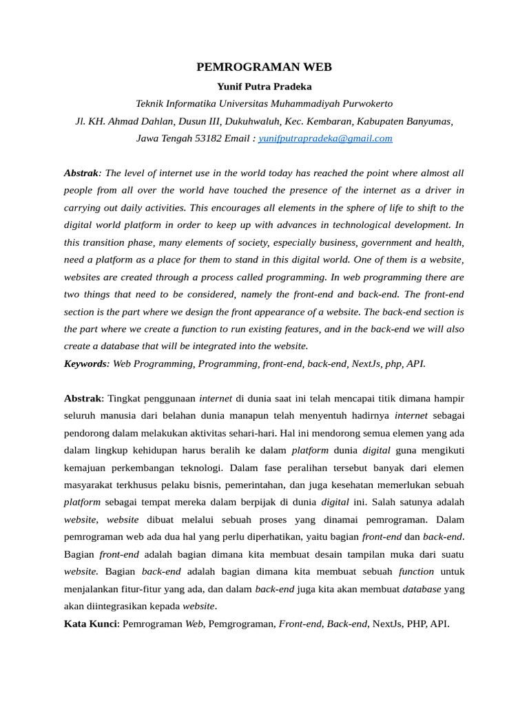 Pemweb Artikel Uas | PDF