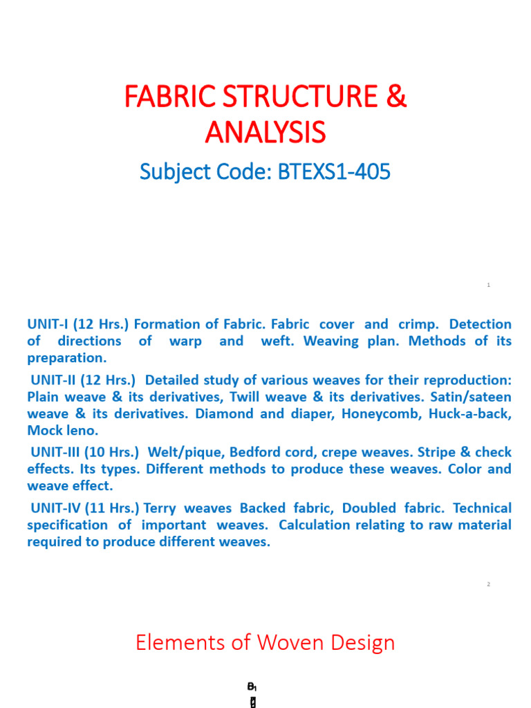 Fabric Structure & Analysis-2 | PDF