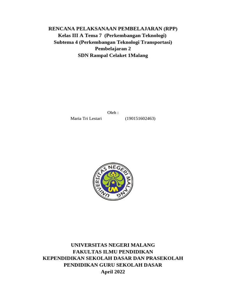 RPP Kelas 3A | PDF
