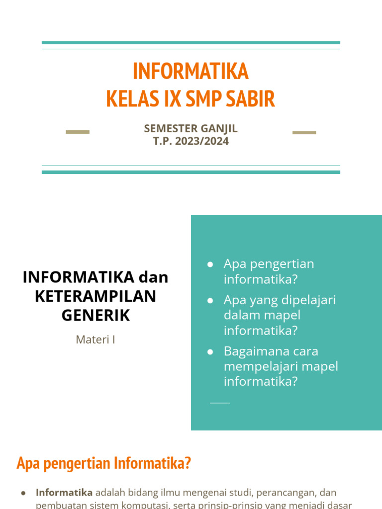 Materi Informatika Kelas 9 SMP | PDF