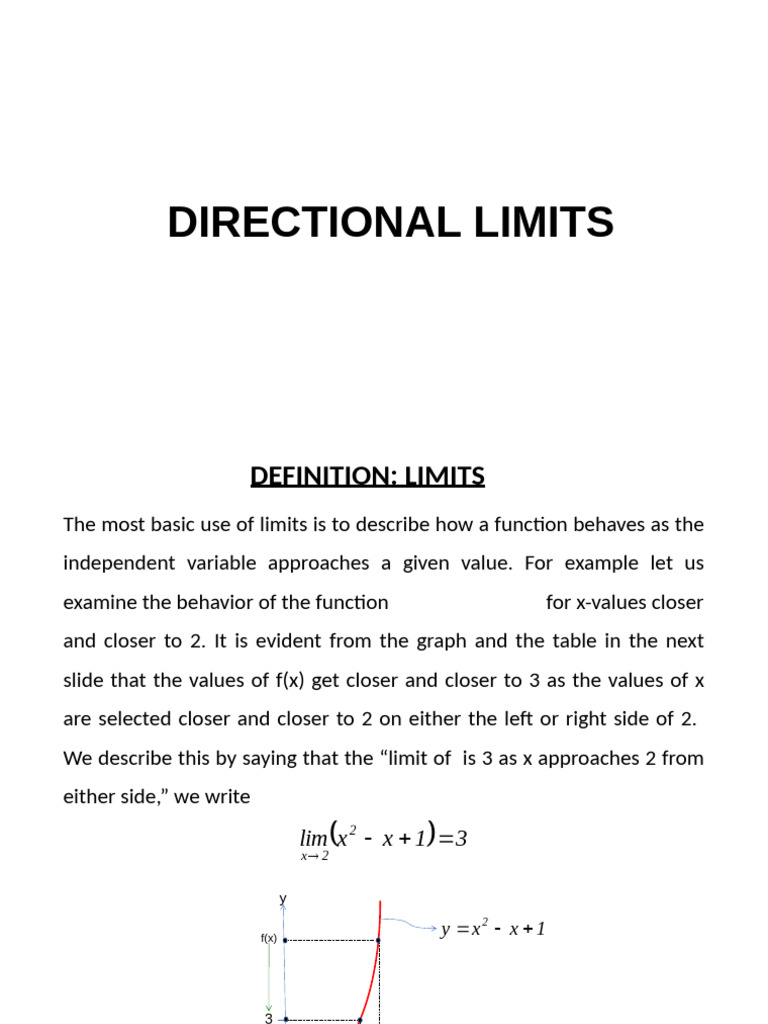 One Sided Limits | PDF