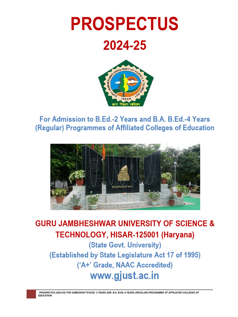 B.Ed. Prospectus 2024-25 Final - 29august2024 - 16-24-32-05 | PDF