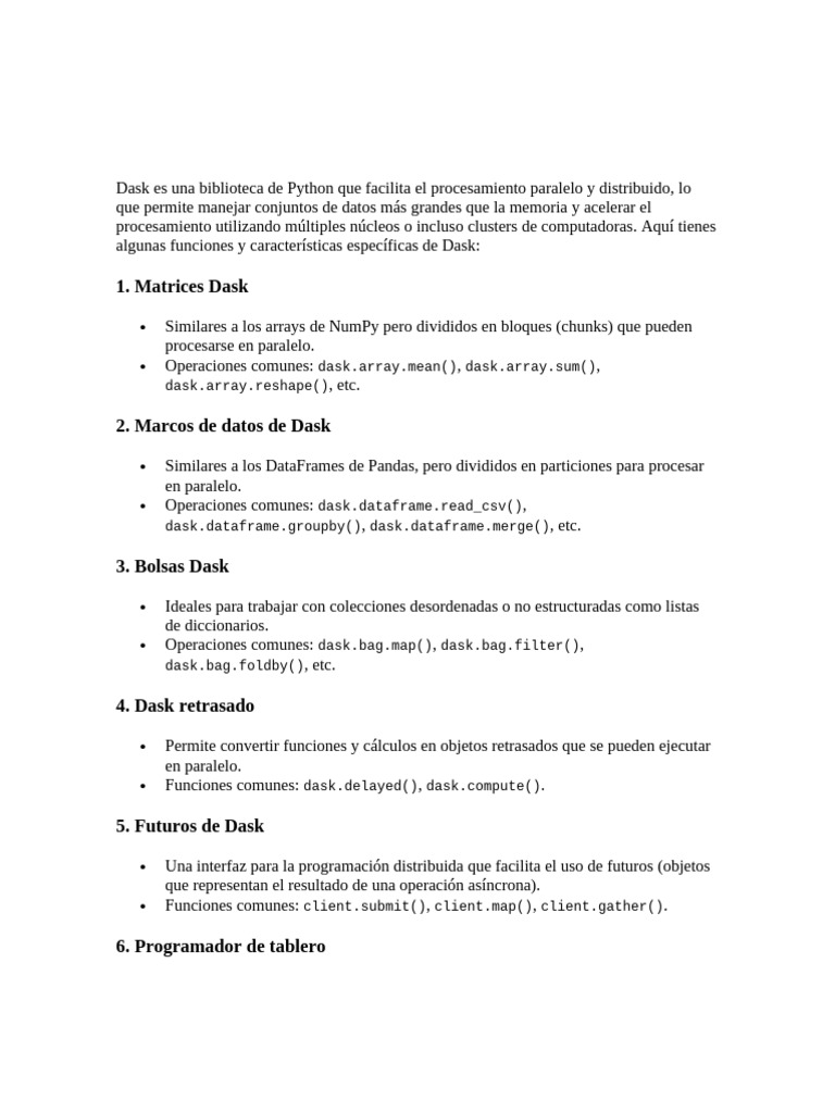 Dask Una Biblioteca de Python | PDF | Informática