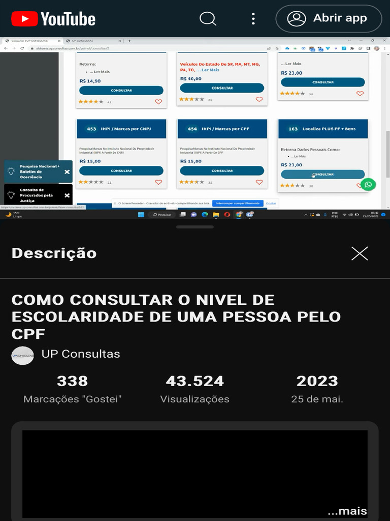 COMO CONSULTAR O NIVEL DE ESCOLARIDADE DE UMA PESSOA PELO CPF - YouTube | PDF
