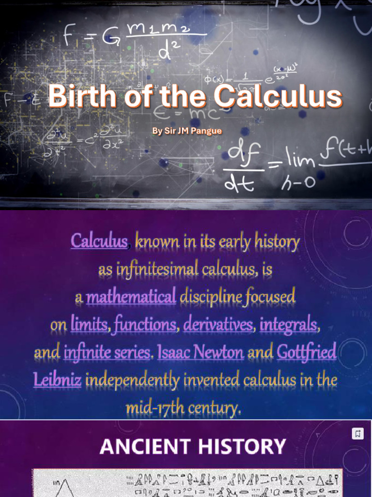 Birth of The Calculus and 17th Century Mathematicians | PDF