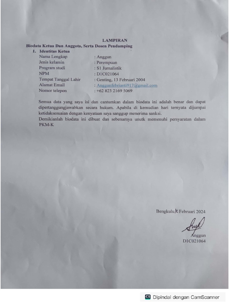 Lampiran Proposal | PDF