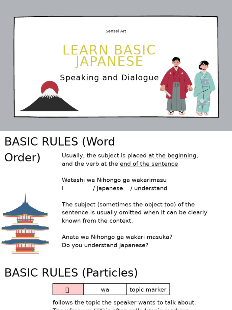 Speaking and Dialogue | PDF | Japanese Language | Language Arts ...