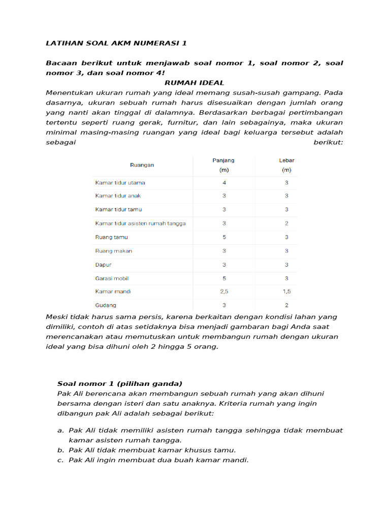Soal Akm 1 | PDF