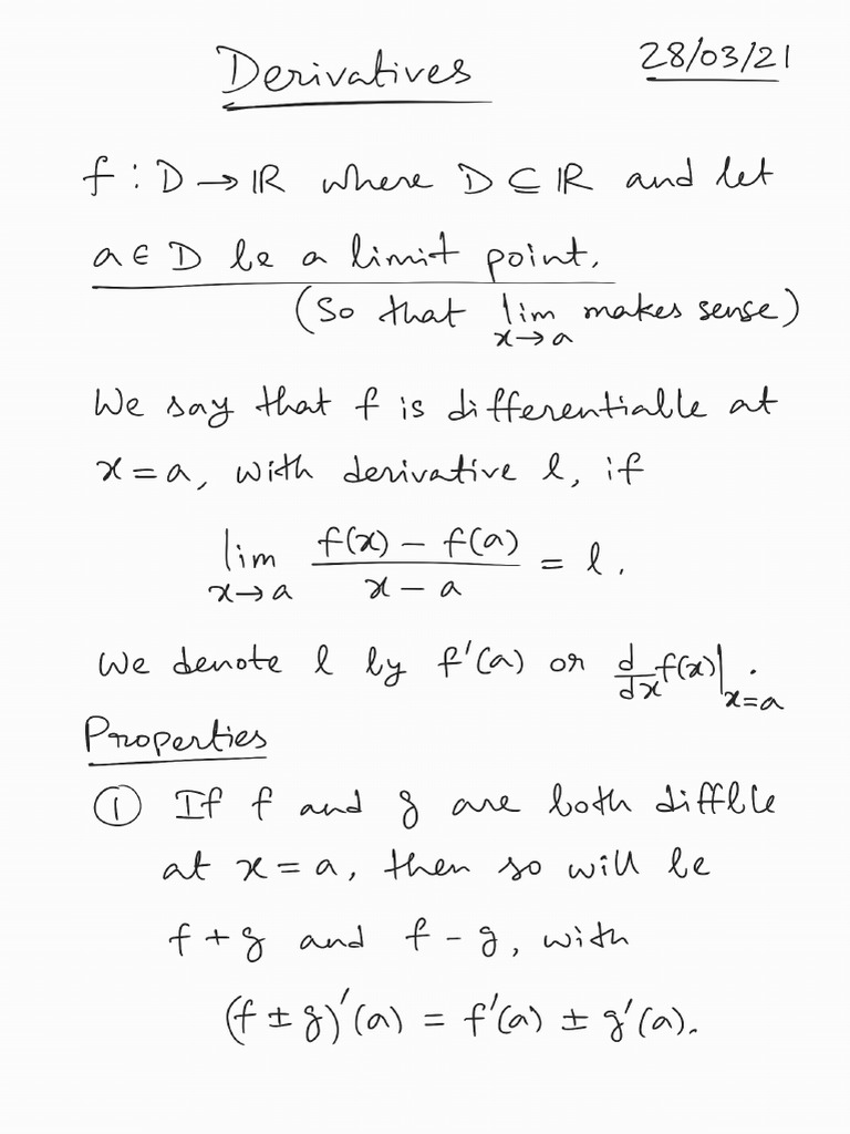 Derivatives Basics Classnote | PDF