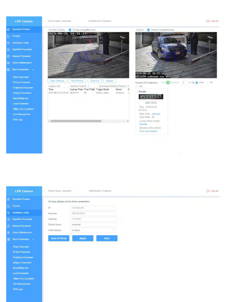 Capturas Configuracion Camara LPR | PDF