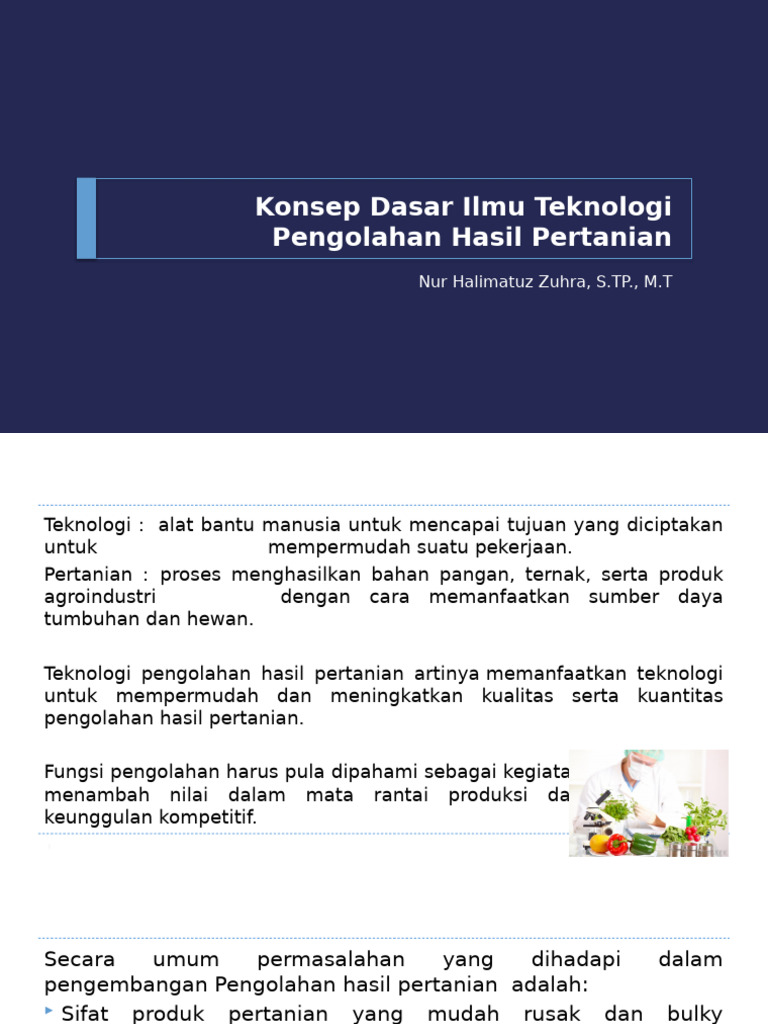P2 - Konsep Dasar Teknologi Pengolahan Hasil Pertanian | PDF