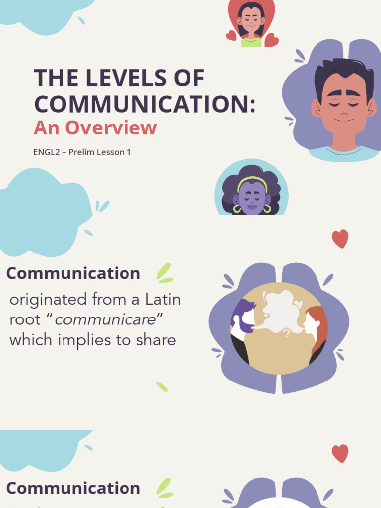 Prelim Lesson 1 Levels of Communication | PDF