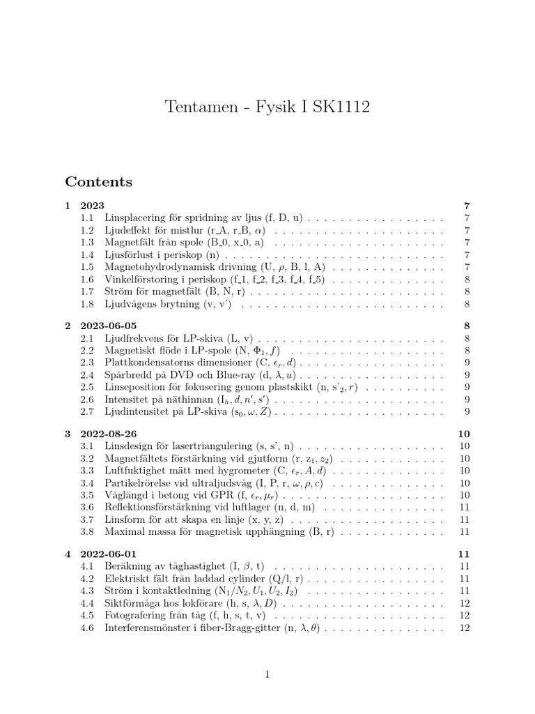 Fysik 1 2 Inne PDF | PDF