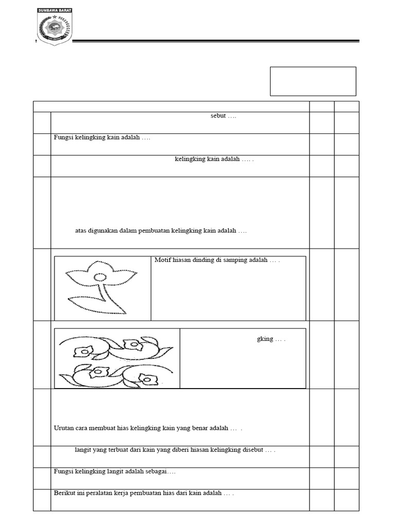 Soal Muatan Lokal Bahasa Sumbawa | PDF
