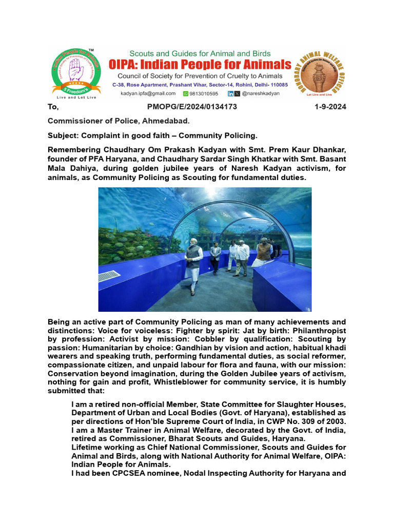 Permission To Protect Against Fish Aquarium in Gujarat Council of ...