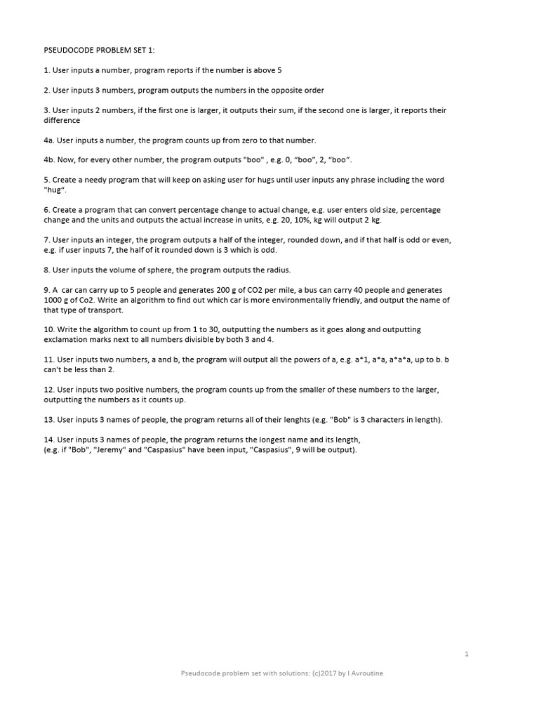 Pseudocode 70 Questions | PDF