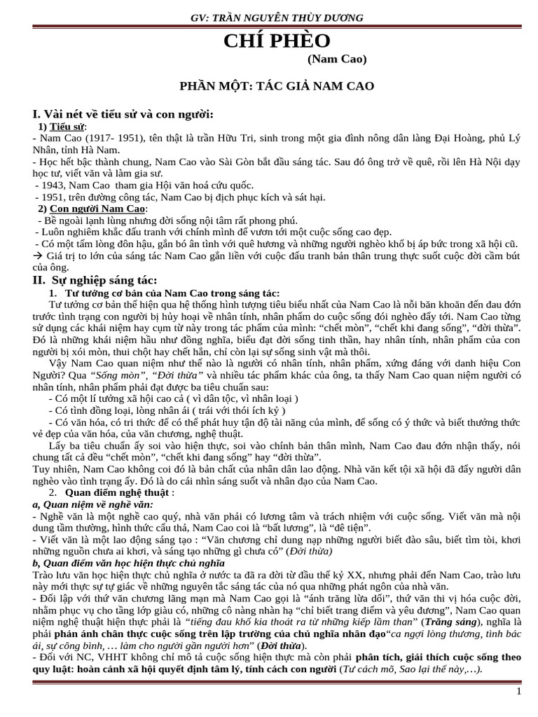 Chí Phèo-Nam Cao | PDF