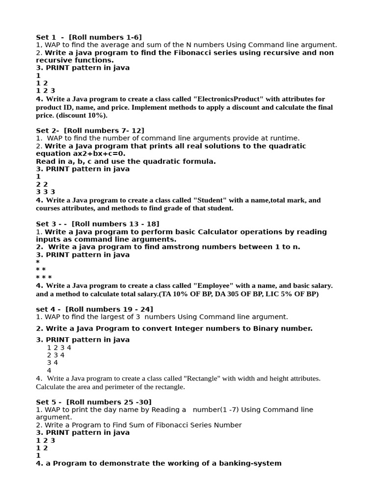 Java Lab Assignment1 | PDF