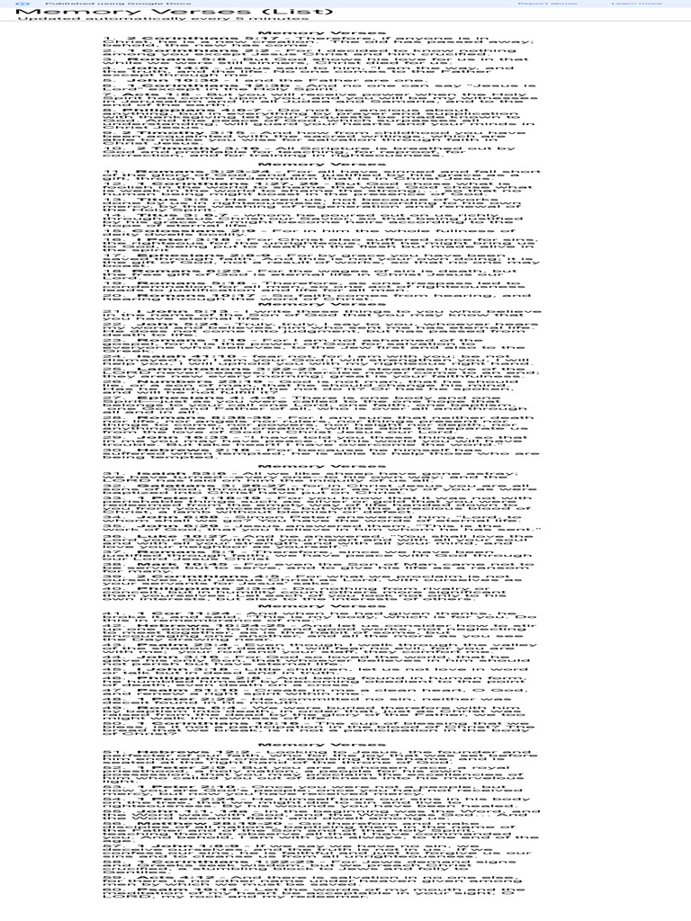 Memory Verses (List) 4 | PDF