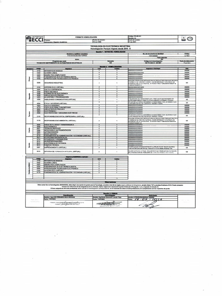 Homolagacion Ecci | PDF