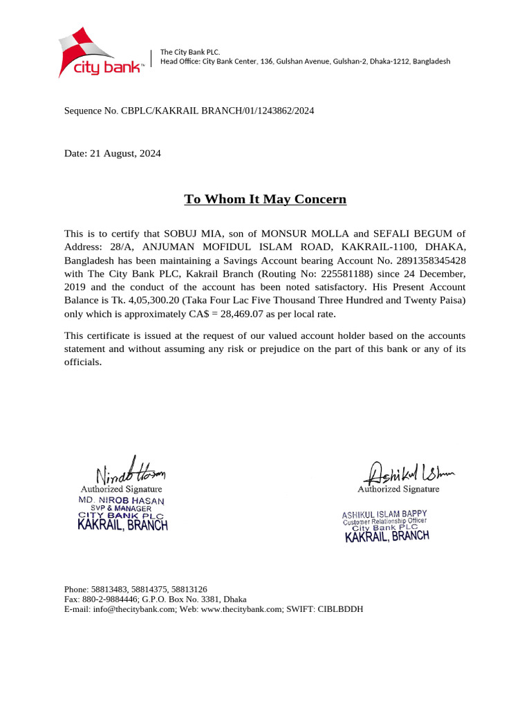 Sobuj - City Bank Cover Page | PDF | Career & Growth