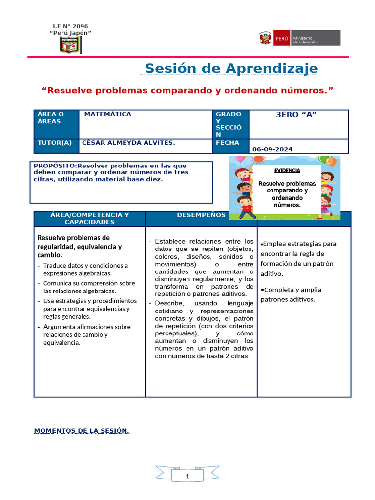 Problemas Comparando y Ordenando Números. 06 | PDF