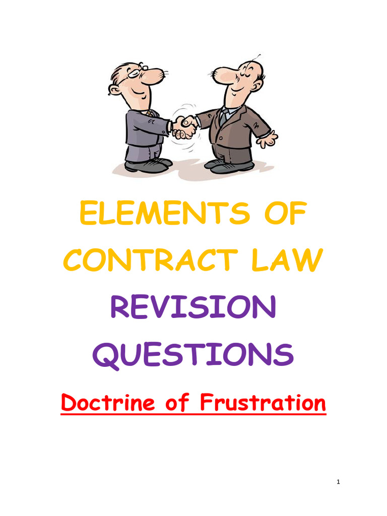Doctrine of Frustration (Revision) (Contracr) | PDF