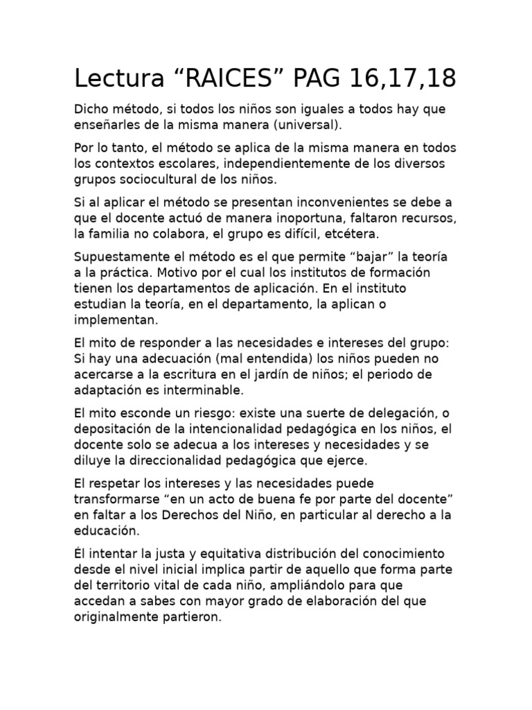 Lectura Raices | PDF