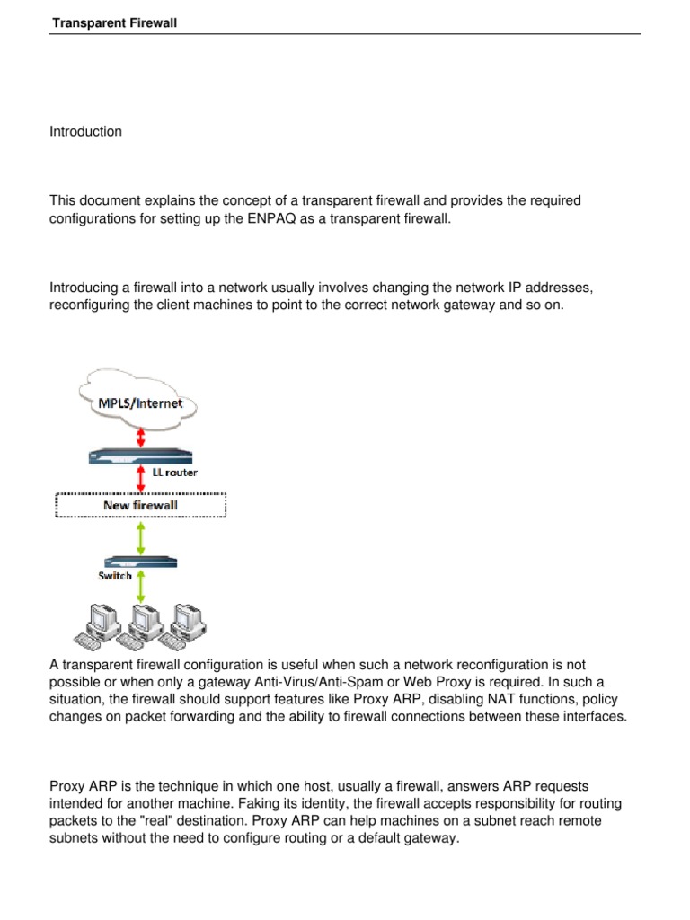 Transparent Bridged Firewall | PDF | Firewall (Computing) | Proxy Server