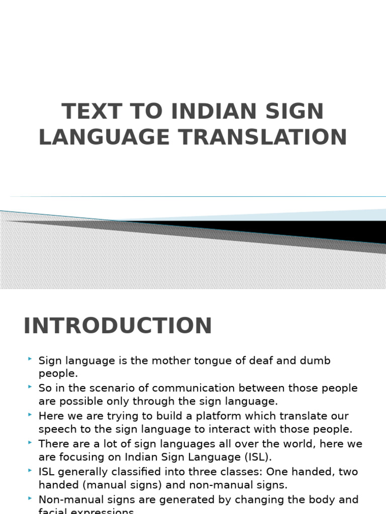 Text To Indian Sign Language Translation | PDF